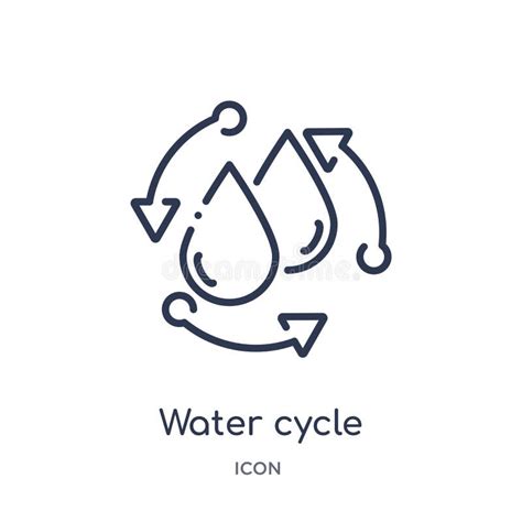 Linear Water Cycle Icon From Ecology Outline Collection Thin Line Water Cycle Vector Isolated