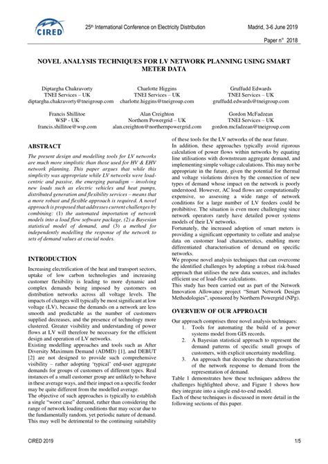 Pdf Novel Analysis Techniques For Lv Network Planning Using Smart
