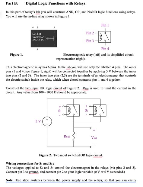 Solved Part B Digital Logic Functions With Relays In This Chegg