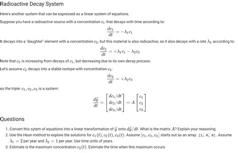 Solved Radioactive Decay System Here S Another System That Chegg