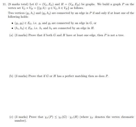 11 Marks Total Let G Vg Eg And H V Eh Be
