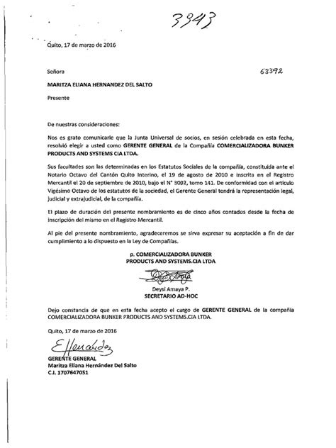 Oficio Nombramiento Administradores 2016 03 22 12757530 Pdf Gobierno