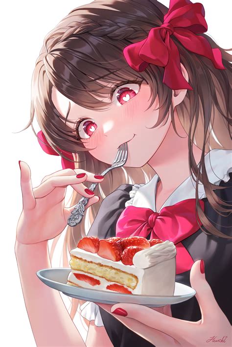 Anime Girl Eating Pastries