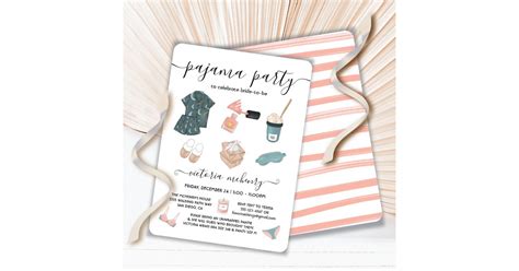 Invitación Pajama Fiesta Bridal Shower Lingerie Zazzlees
