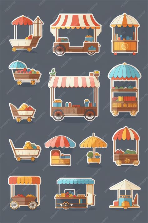 Premium Ai Image Icon Set 3d Sticker In Outline Vector Super Market