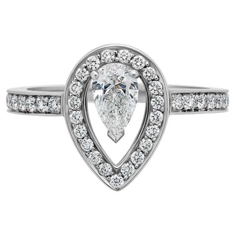 Fred Of Paris Platinum Gia Pear Diamond Ring For Sale At 1stdibs
