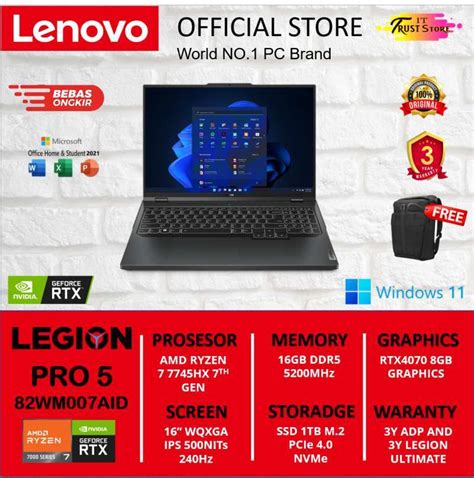 Jual Lenovo Legion Pro Ryzen Hx Rtx Gb Tb Gb Wqxga H Di Seller Lenovo