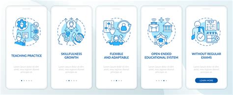 Advantages Of Non Formal Education Blue Onboarding Mobile App Screen Walkthrough 5 Steps