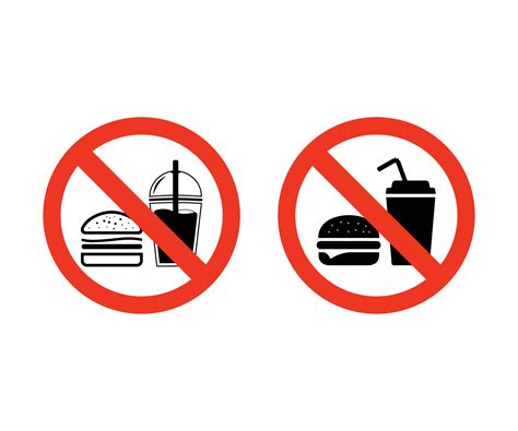 No Eating Sign No Fast Food Sign No Food And No Drink Allowed Symbol