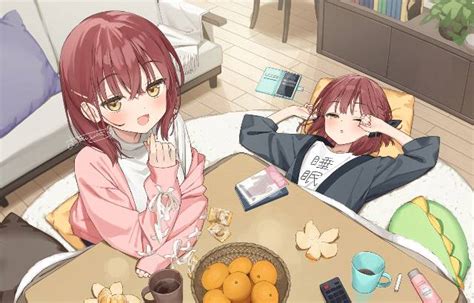 原创女孩子双胞胎姐妹被炉 むにんしきillustration Pixivbox