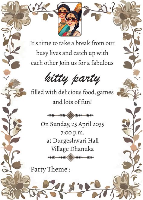 Kitty Party Invite Template Make Your Stunning Card Online