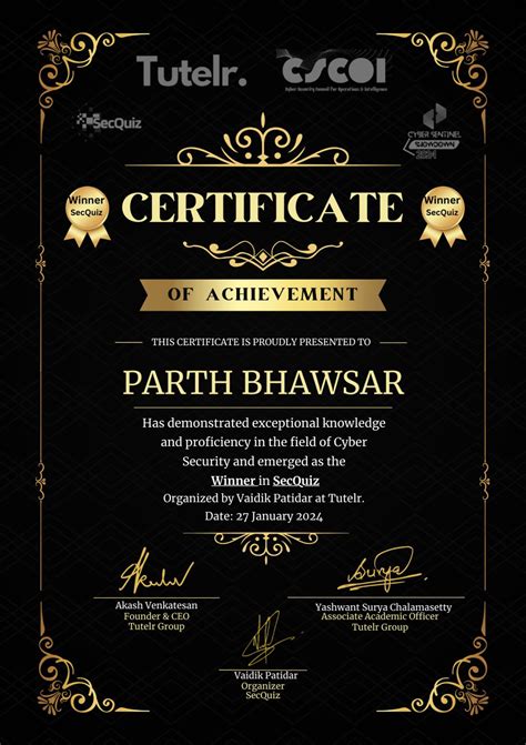 Vaidik Patidar On Linkedin Secquizwinner Cybersecurity