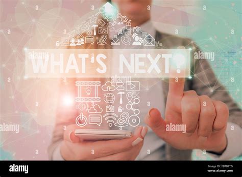 Writing Note Showing Whats Next Question Business Concept For Asking Demonstrating About His