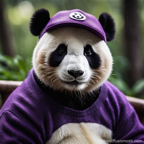 A Panda Wearing A Blue Cap Holding A Game Controller Stable Diffusion
