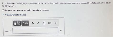 Solved A Rocket Initially At Rest On The Ground