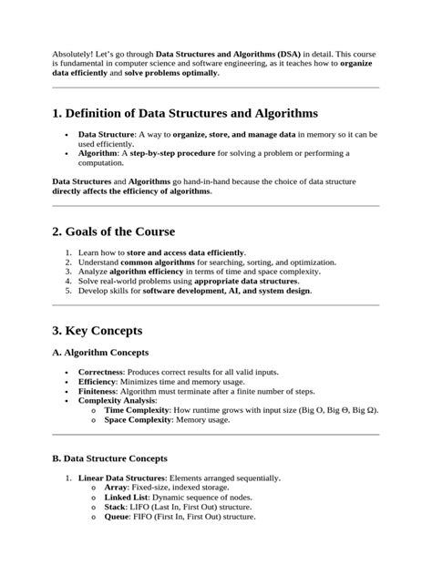 Data Structures And Algorithms Overview Pdf Computational