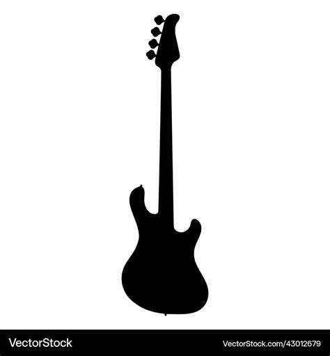 Bass Gitarre Musikinstrument Silhouette Lizenzfreier Vektor
