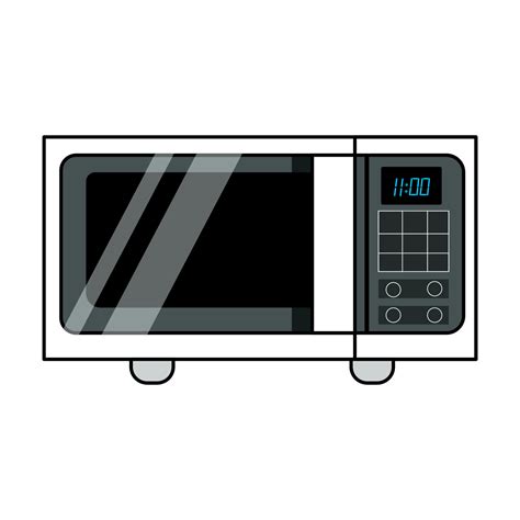Horno De Microondas Blanco Al Estilo De Dibujos Animados Planos