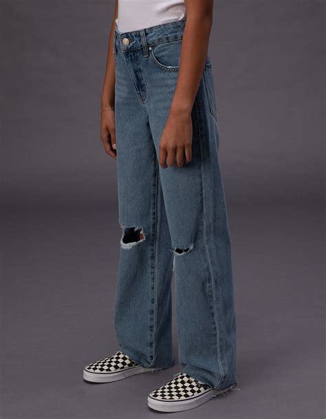 Rsq Girls High Rise Wide Leg Jeans Dark Wash Tillys