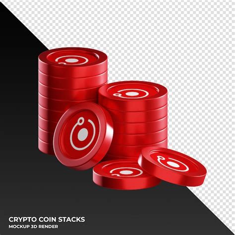 Premium Psd Render Token Rndr Coin Stacks Cryptocurrency 3d Render