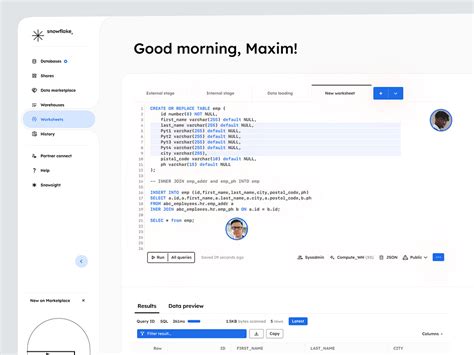 Left Panel ️ Snowflake Ui Redesign And Rebranding By Maxim Aginsky On