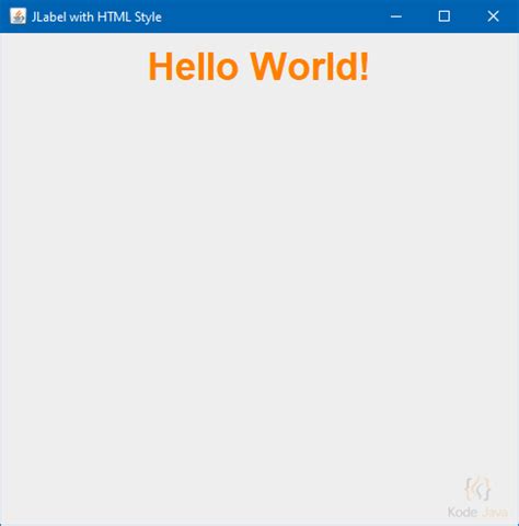 How Do I Format JLabel Using HTML Learn Java By Examples