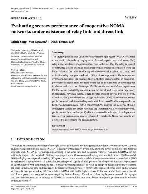Evaluating Secrecy Performance Of Cooperative Noma Networks Under Existence Of Relay Link And