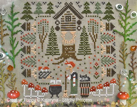 Kateryna Stitchy Princess Baba Yaga The Flying Witch Cross Stitch