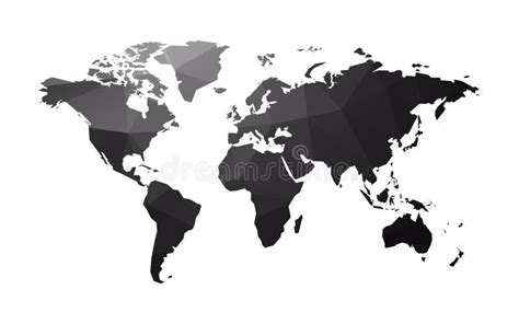Mapa Del Mundo Geométrico Oscuro Stock de ilustración Ilustración de