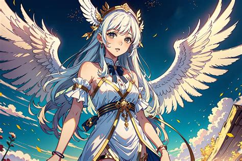 Premium Ai Image An Anime Girl With Wings On Her Head