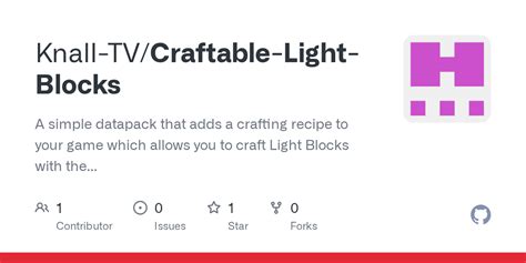 Github Knall Tvcraftable Light Blocks A Simple Datapack That Adds A