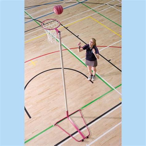 Netball Practice Freestanding Pinkwhite Netball Post Single