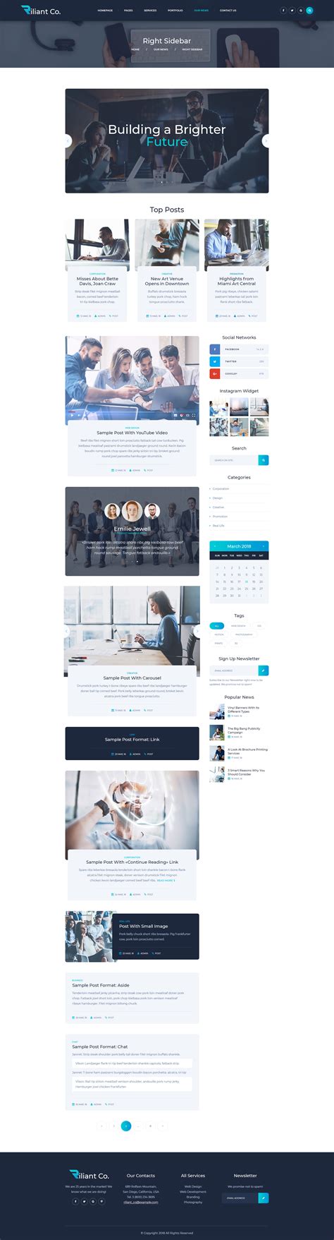 riliant corporate agency psd template by denysthemes themeforest