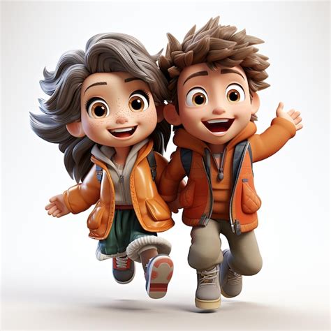 Romantic Couple Love A 3d Cartoon Couple Smiling Avatar Character
