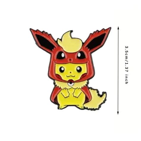 Poncho Pikachu Flareon Enamel Pin Kawaii Xo
