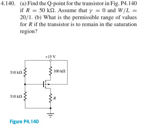 4 140 A Find The Q Point For The Transistor In Fig P4 140 If R 50