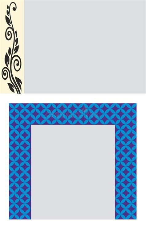 Floral Border Pattern Frame Design Vector Illustration Stock Vector