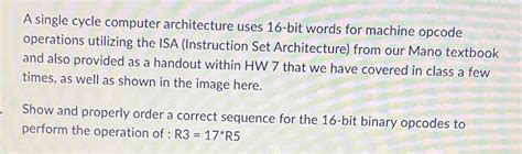 solved a single cycle computer architecture uses 16 bit
