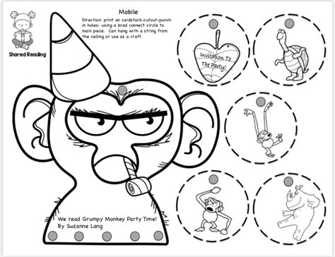Monkey Finger Puppet Coloring Activity Coloring Pages