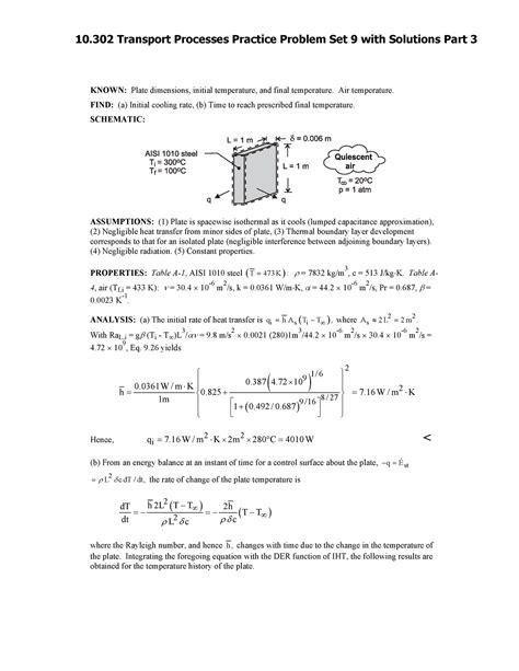 10 302 Transport Processes Practice Problem Set 9 With Solutions Part 3