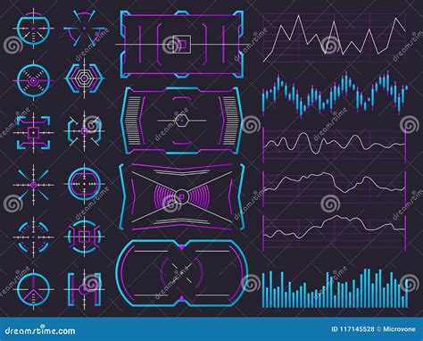 Futuristic Ui Design Hologram Screens Chart Graph Interface Frames
