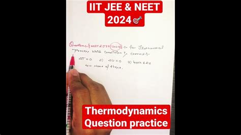 Thermodynamic Question Practice For Neet And Iit Jee 2024🎯 ⁠ Chemtime Iitian Youtube