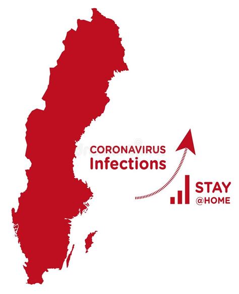 Sweden Map With Increasing Coronavirus Infection Curve Stock Vector