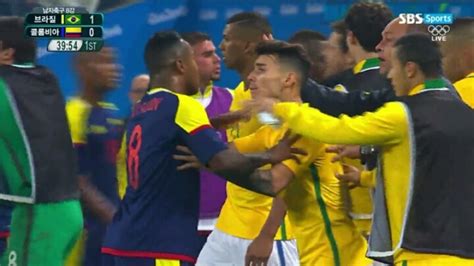 오늘자 리우올림픽 남자 축구 브라질 콜롬비아 8강전 대환장파티 인스티즈instiz 이슈 카테고리
