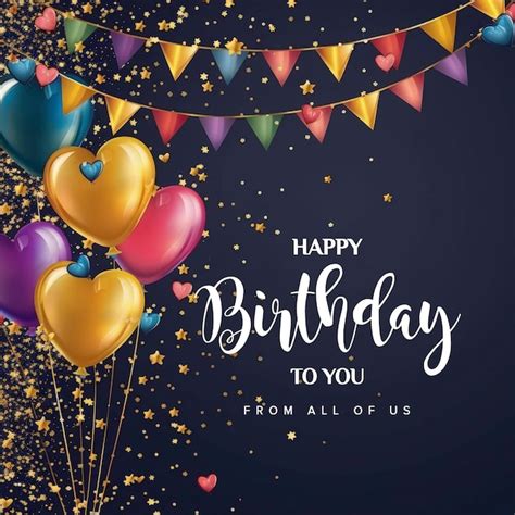 장식 된 발 과 별 을 가진 비행장 을 가진 생일 축하 예제 템플릿 프리미엄 Ai 생성 Psd