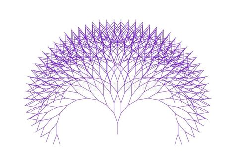 Flat Vector Computer Generated L System Branching Fractal Generative Art Stock Vector