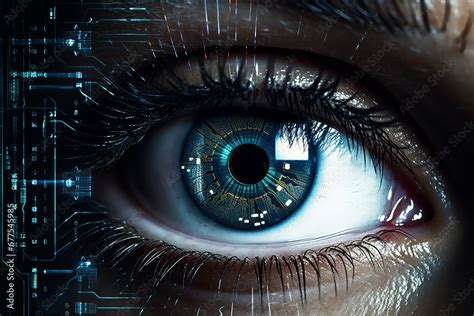 A Biometric Scanner In The Process Of Analyzing And Capturing The Unique Patterns Of A Human Eye