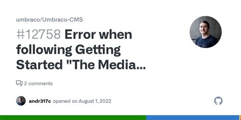 Error When Following Getting Started The Media Libary · Issue 12758 · Umbraco Umbraco Cms