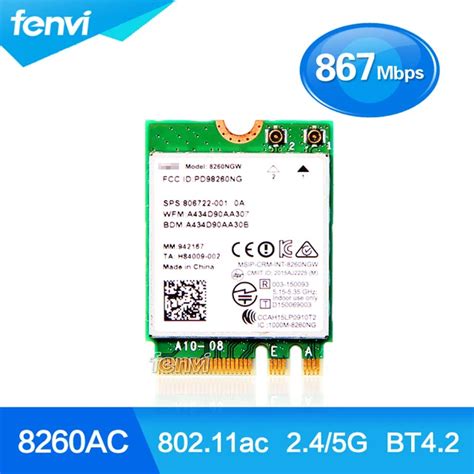 New Dual Band For Intel Wireless AC 8260 8260NGW NGFF 2x2 WIFI 802 11ac 867Mbps Wi Fi