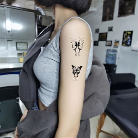 AWLEE Tatuajes Temporales De Mariposa Para Mujer 30 Hojas De Tatuajes